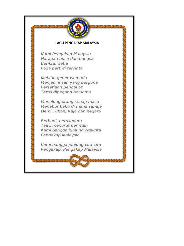 Lagu Pengakap Malaysia | PDF