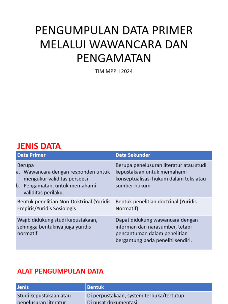 Metode Pengumpulan Data Penelitian | PDF