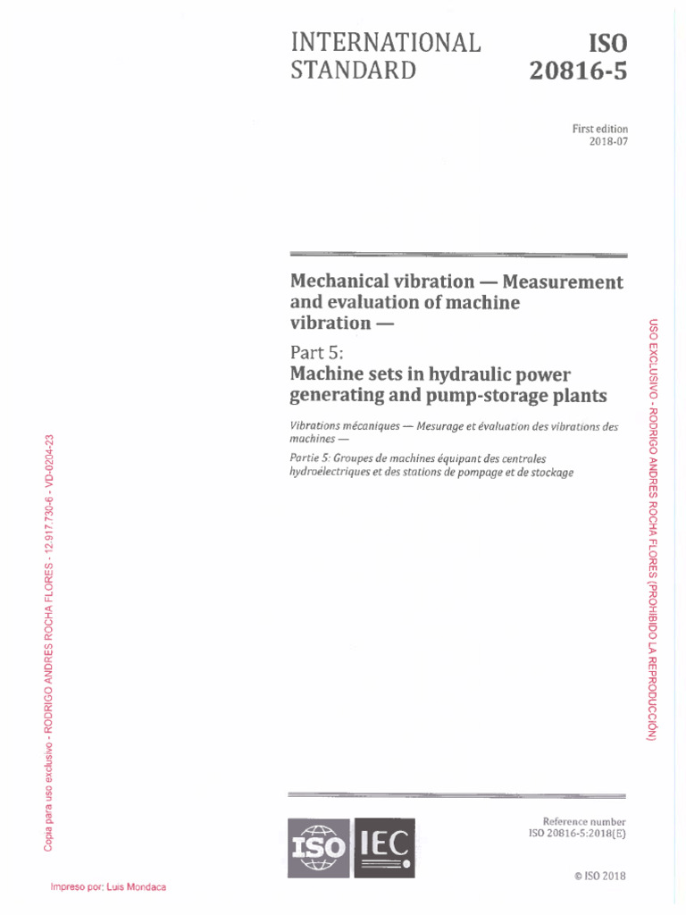 Iso 20816-5 Part 1 | PDF