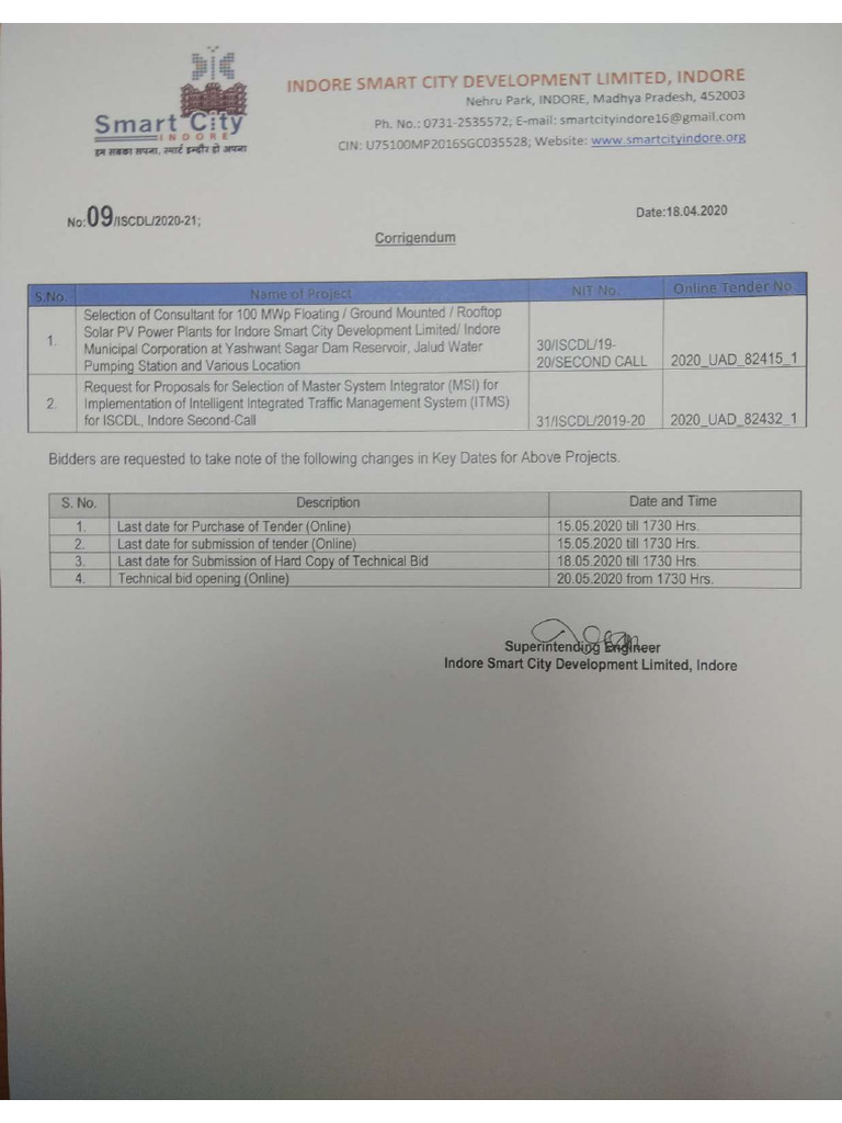 19 Apr - CORR 2 - CORRIGENDUMITMSSOLAR (1) | PDF