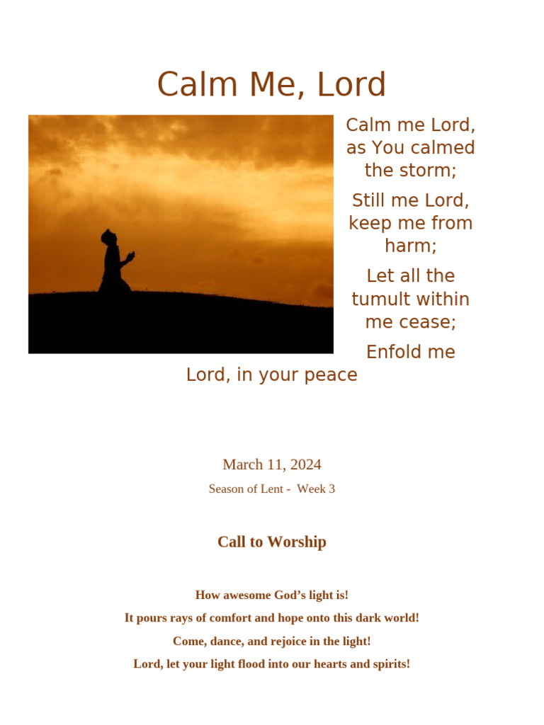Calm Me Lord | PDF