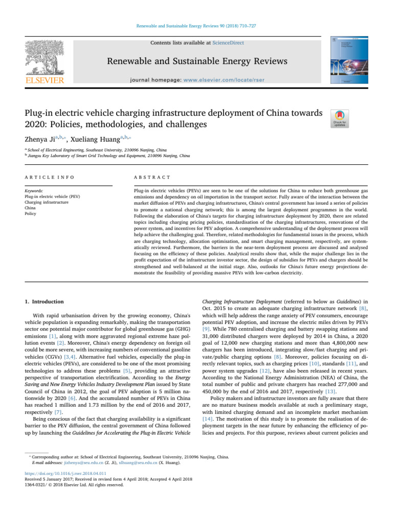 China PEV Charging Infrastructure 2020 | PDF | Plug In Hybrid | Power ...