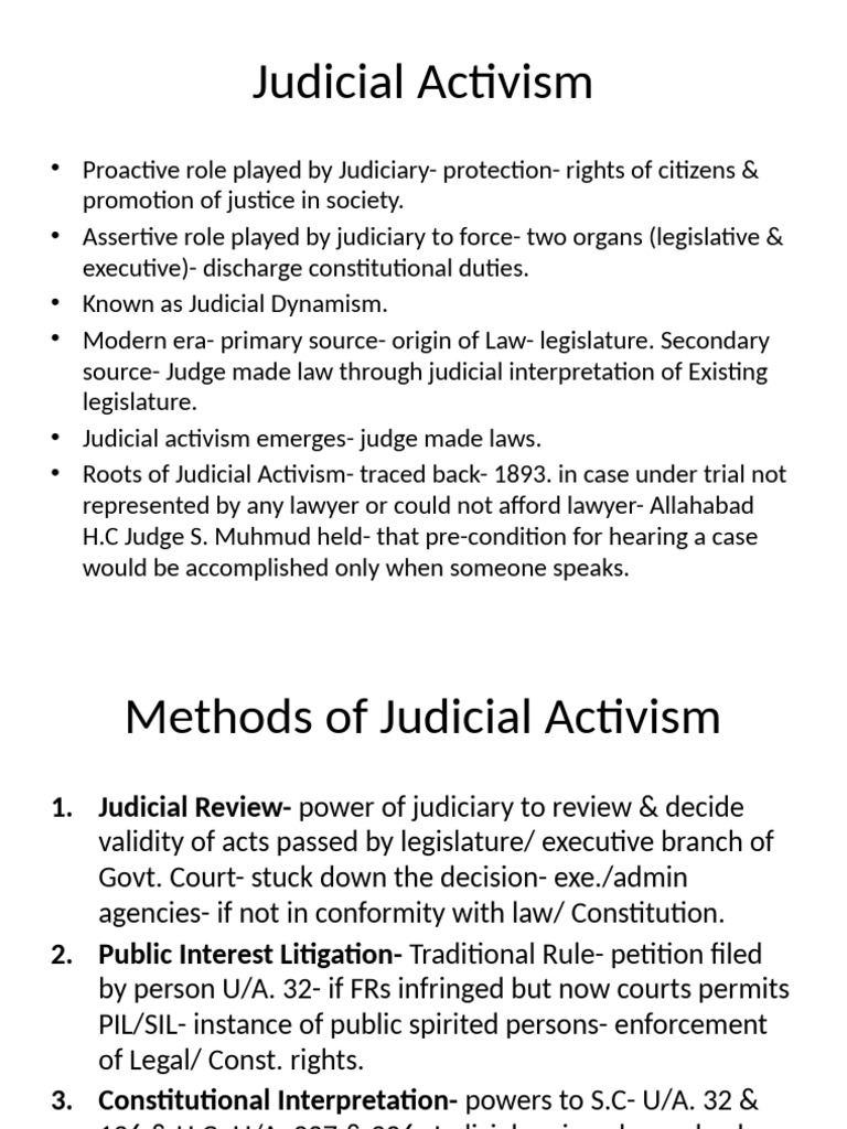 Understanding Judicial Activism and Overreach | PDF | Judiciaries ...