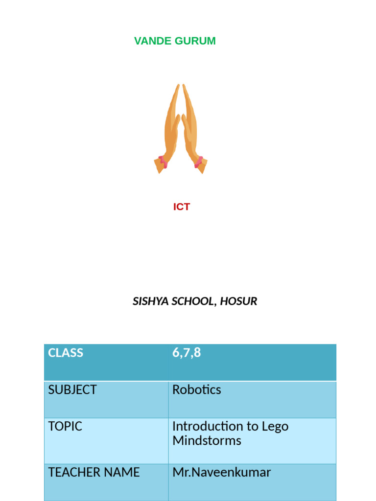 Robotics Syllabus for Class 6 | PDF