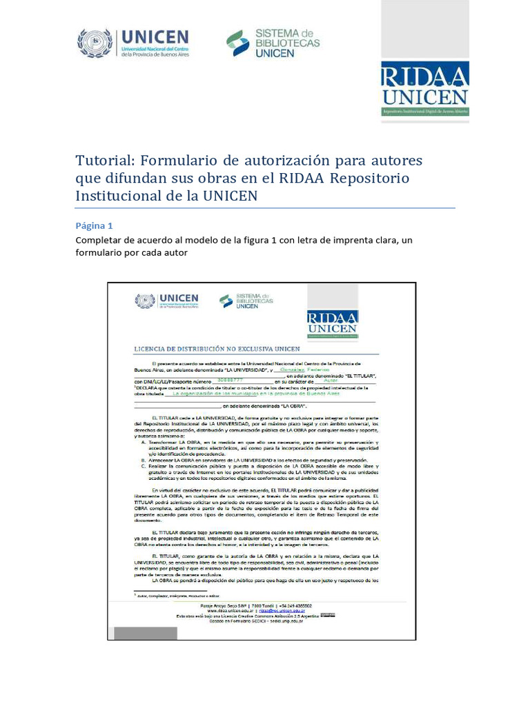 Instructivo para formulario autorización de RIDAA | PDF