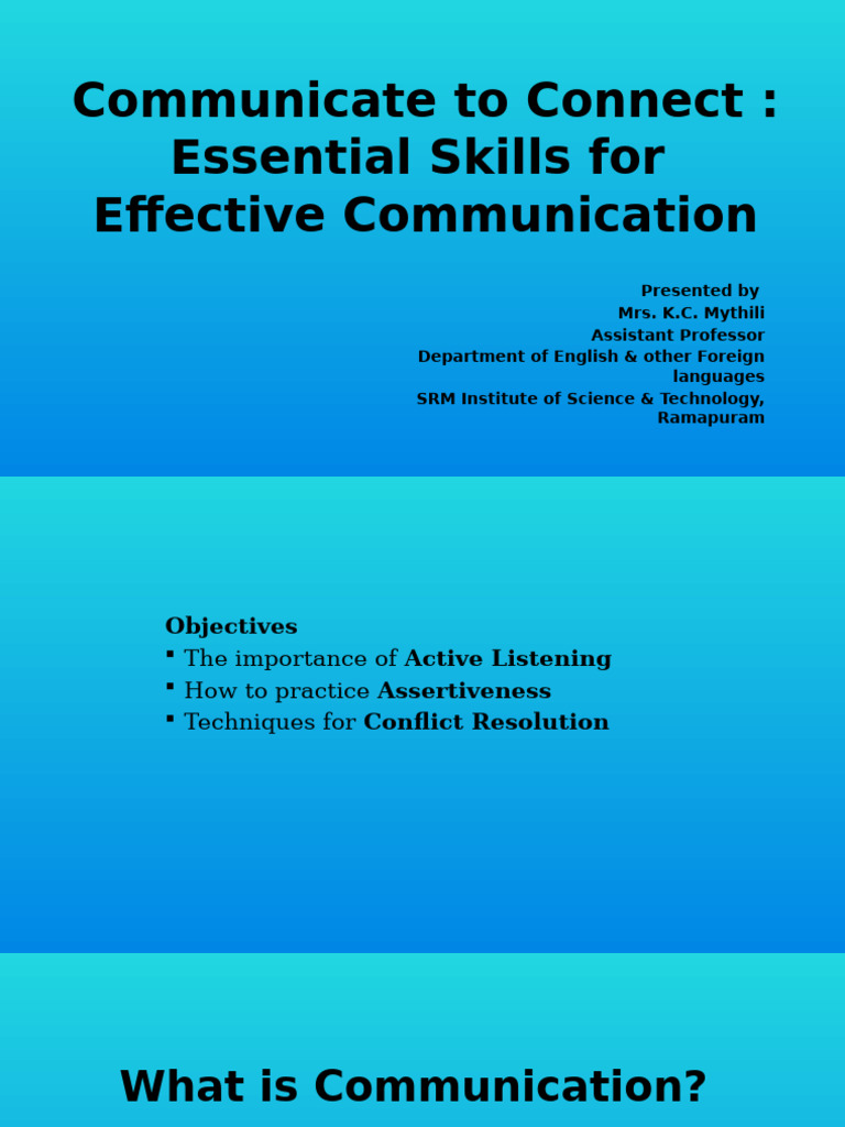 Communicate To Connect | PDF | Communication | Conflict Resolution