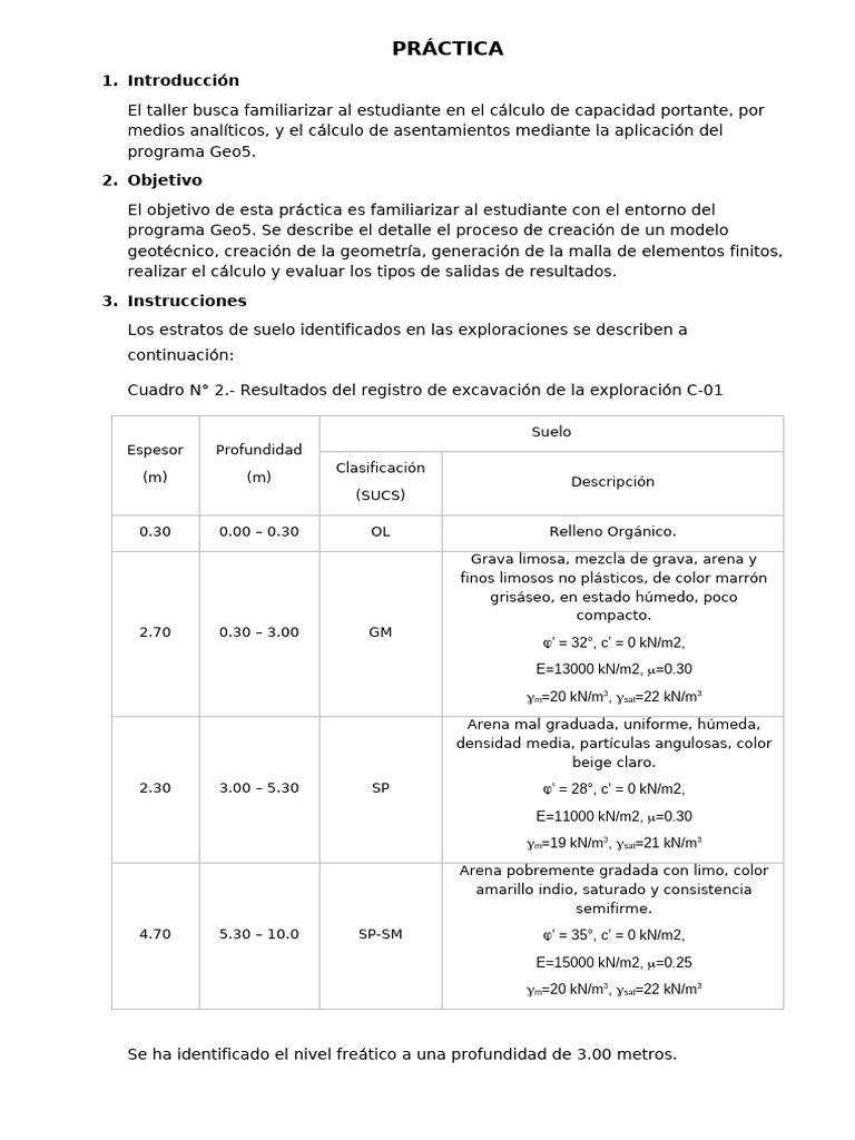 Taller 1 - Instrucciones | PDF | Fundación (Ingeniería)