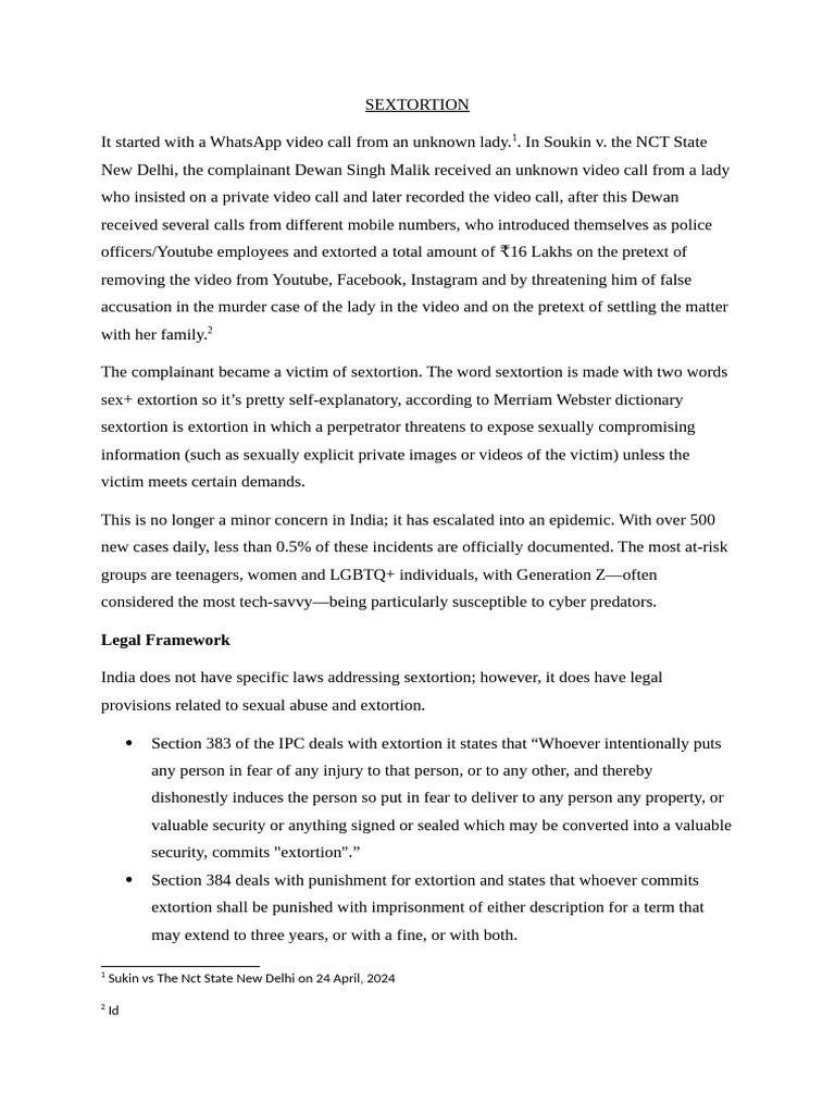 sextortion | PDF | Adolescence | Extortion