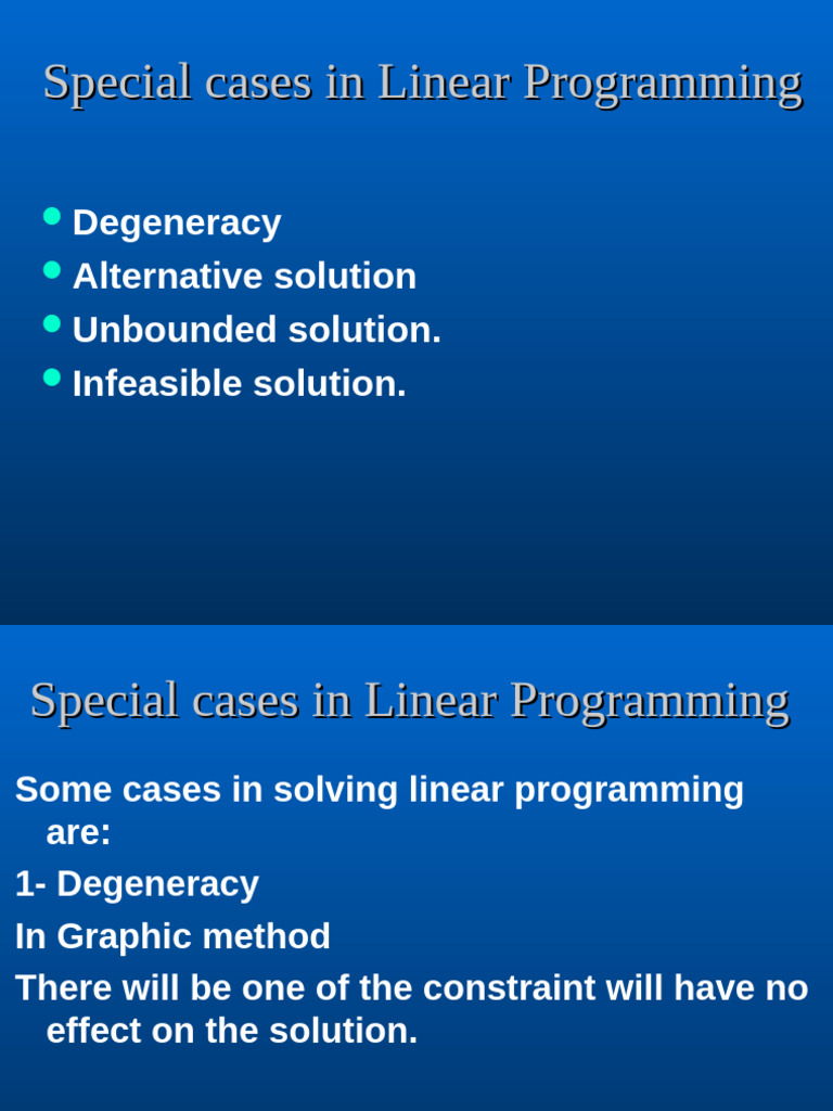L 3-2 Linear Programming Special Cases V 2 | PDF | Linear Programming | Theoretical Computer Science