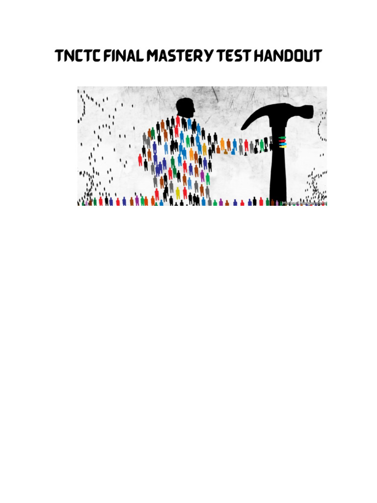 TNCTC Final Mastery Test Handout | PDF | Democracy | Political Ideologies