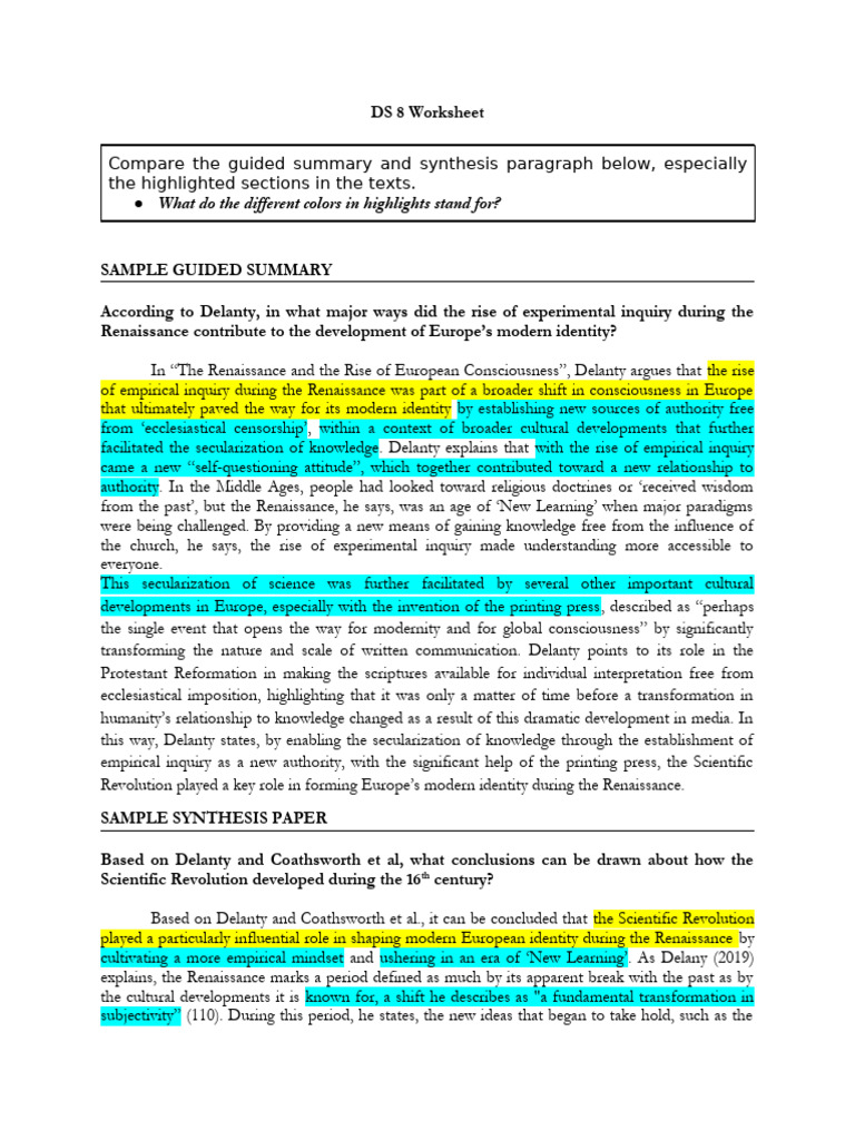 DS 8 Worksheet | PDF | Knowledge | Science