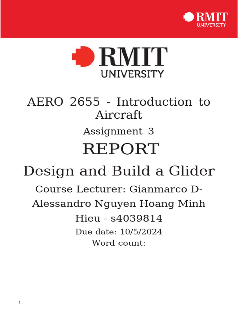 Nguyen Hoang Minh Hieu - Design and Build A Glider | PDF | Flight ...