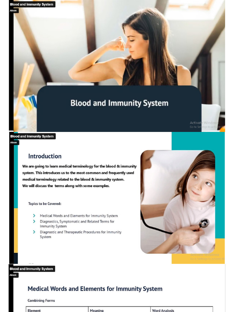 Blood and Immunity System | PDF