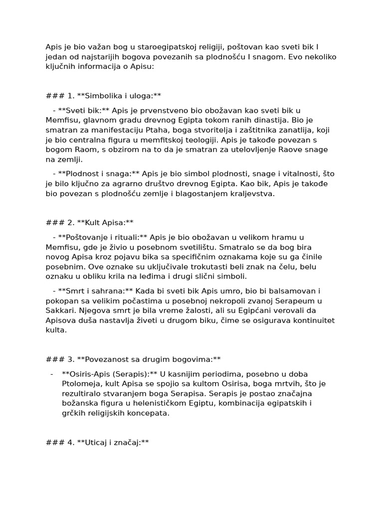 Prica o Bealu Aka Apisu | PDF