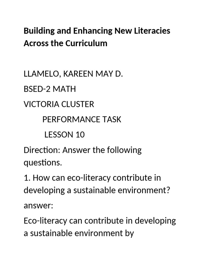 building and enhancing new literacies across the curriculum lesson 10 | PDF | Cyberbullying ...