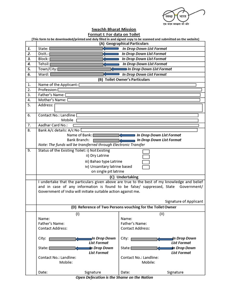 Application Format For IHHL | PDF | Public Services | Sewerage