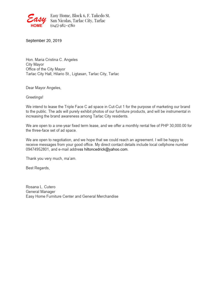 Letter of Intent | PDF