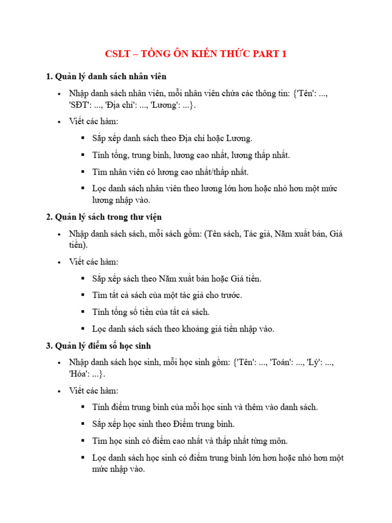 T NG Ôn CSLT Part1 | PDF