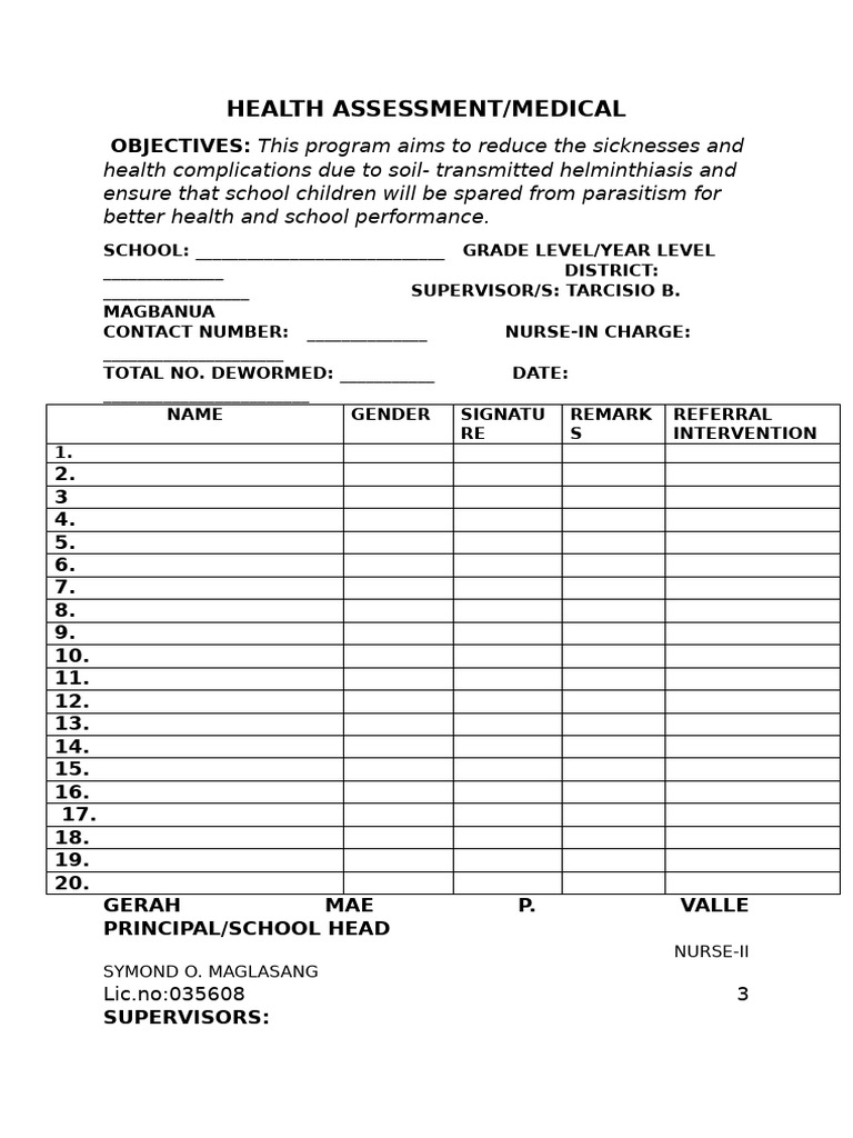 Health Assessments | PDF