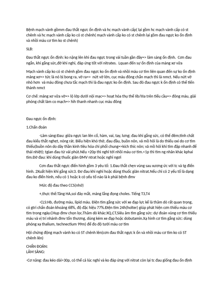 hội chứng mạch vành | PDF