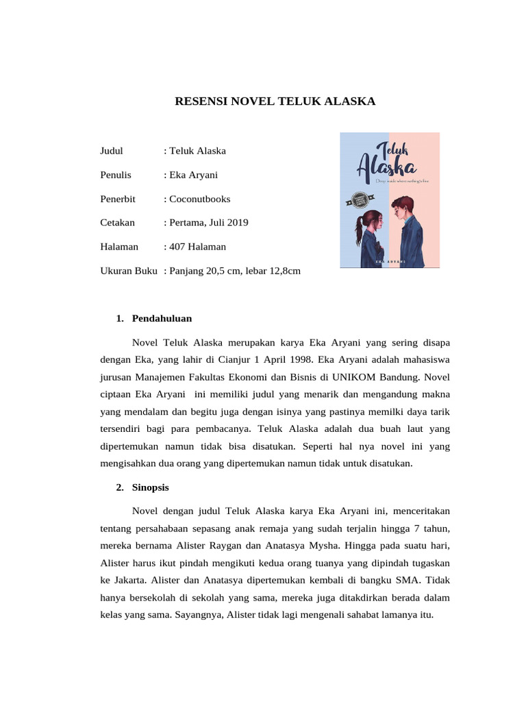 Resensi Novel Teluk Alaska karya Eka Aryani | PDF