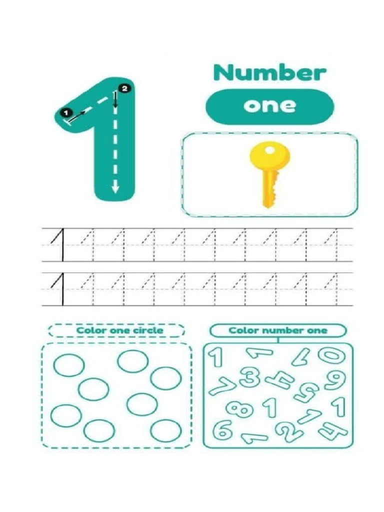 Number 1 Worksheet 1 (Kg3) | PDF