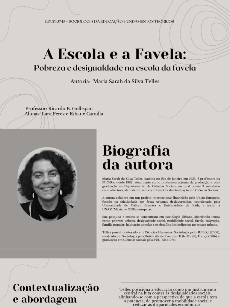 Pobreza e desigualdade na escola da favela | PDF | Sociologia | Favela