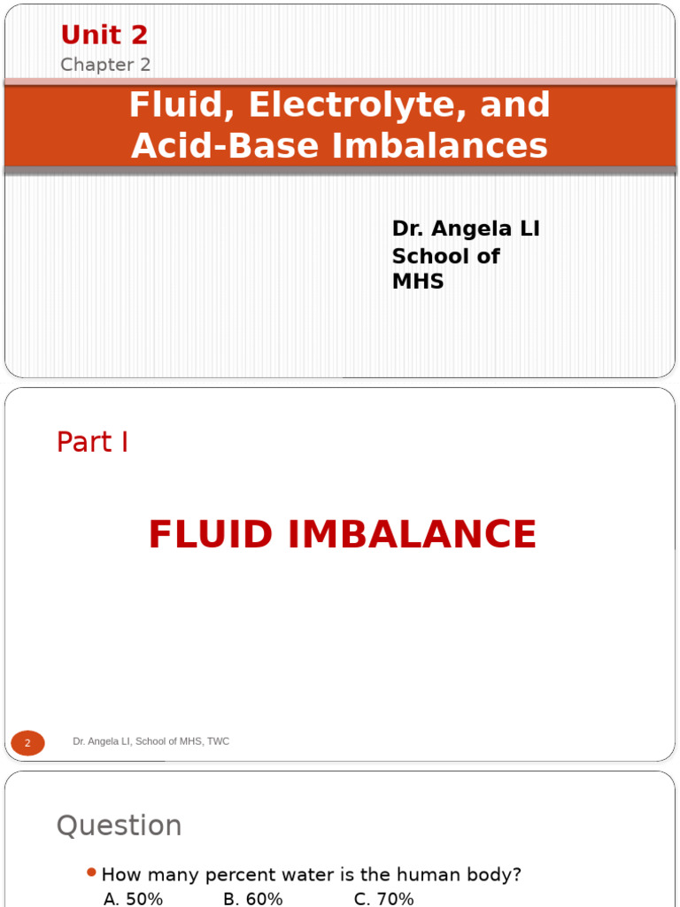 Unit 2-Ch1&2-Fluid, Electrolyte, And Acid-Base Imbalances(1) | PDF | Physiology