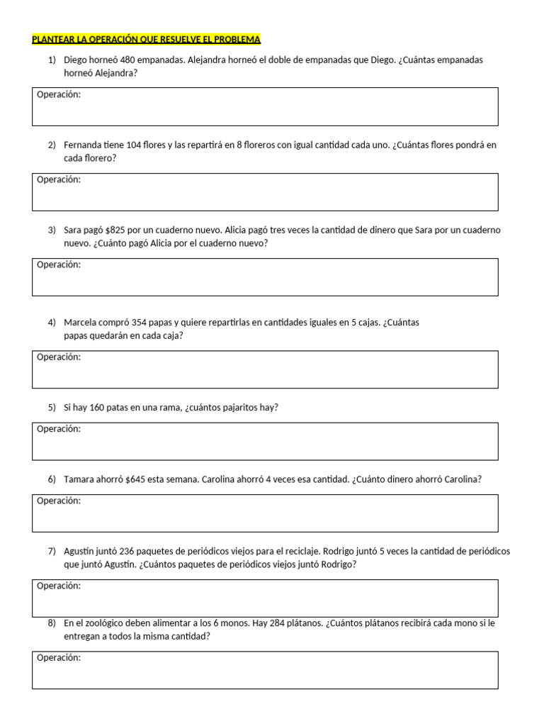 Mult-Div Problemas | PDF