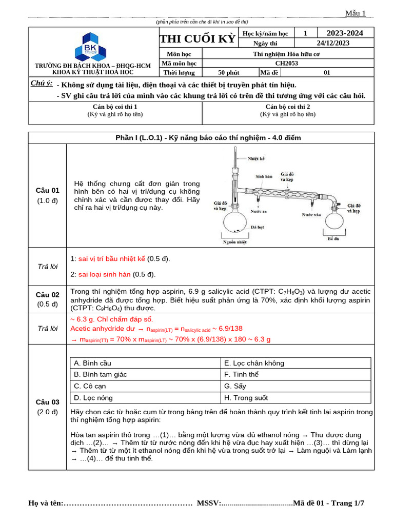 Đề Thi Hk231 | PDF