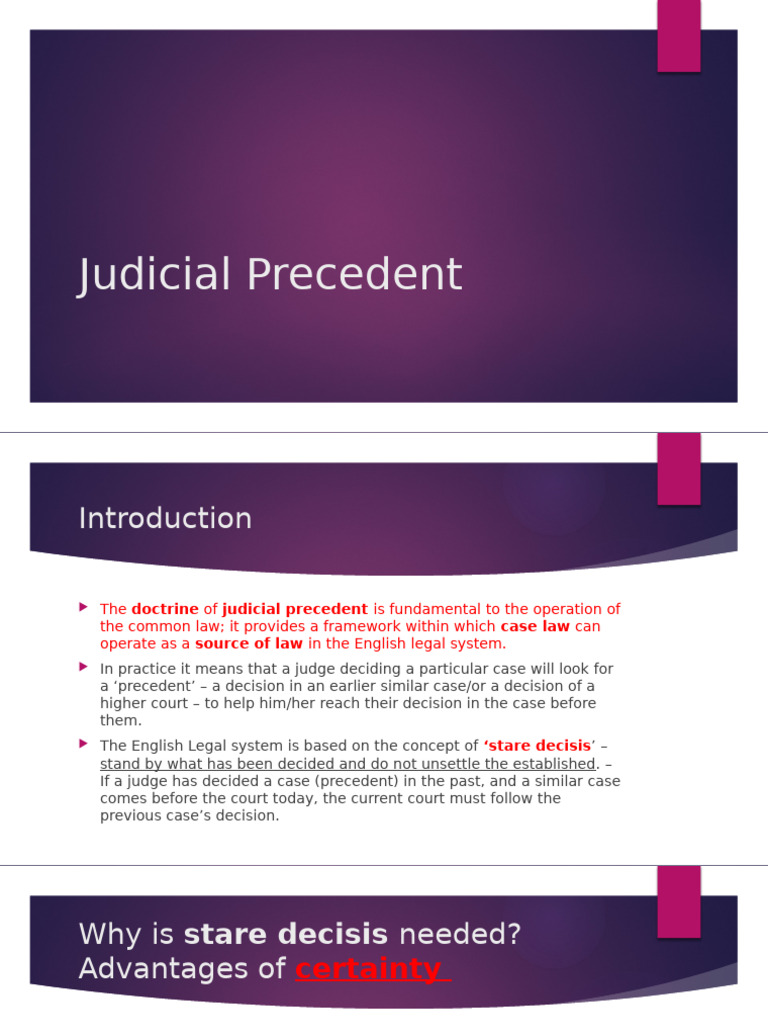 As - Judicial Precedent | PDF | Precedent | Government Institutions