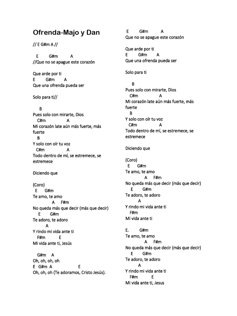 Ofrenda-Majo y Dan | PDF