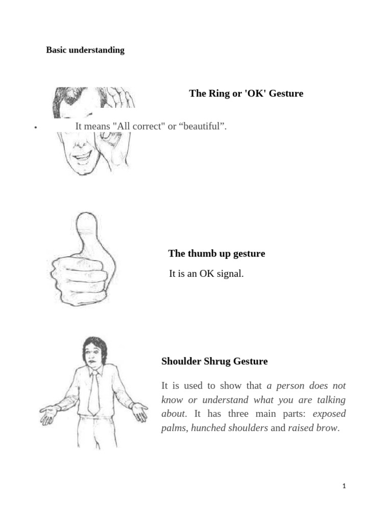 PR 3 Images of Body Language 2 | PDF | Hand | Gesture