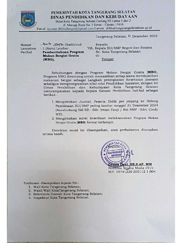 Surat Edaran MBG | PDF