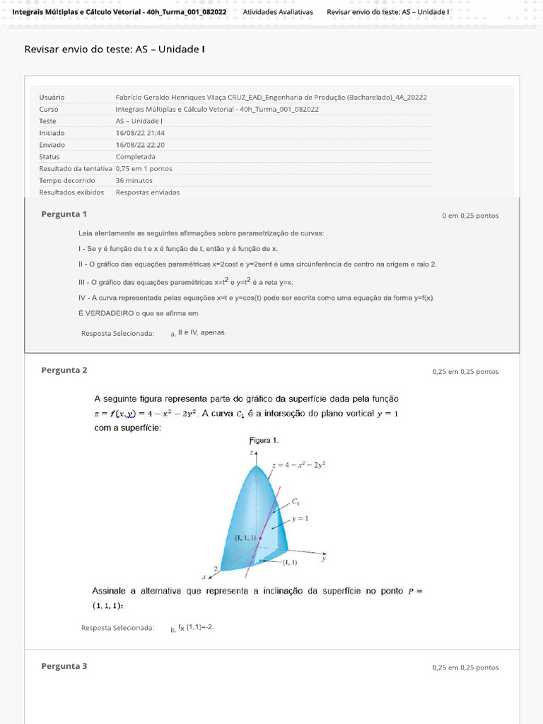 AS I - INTEGRAIS MÚLTIPLAS E CALCULO VETORIAL | PDF