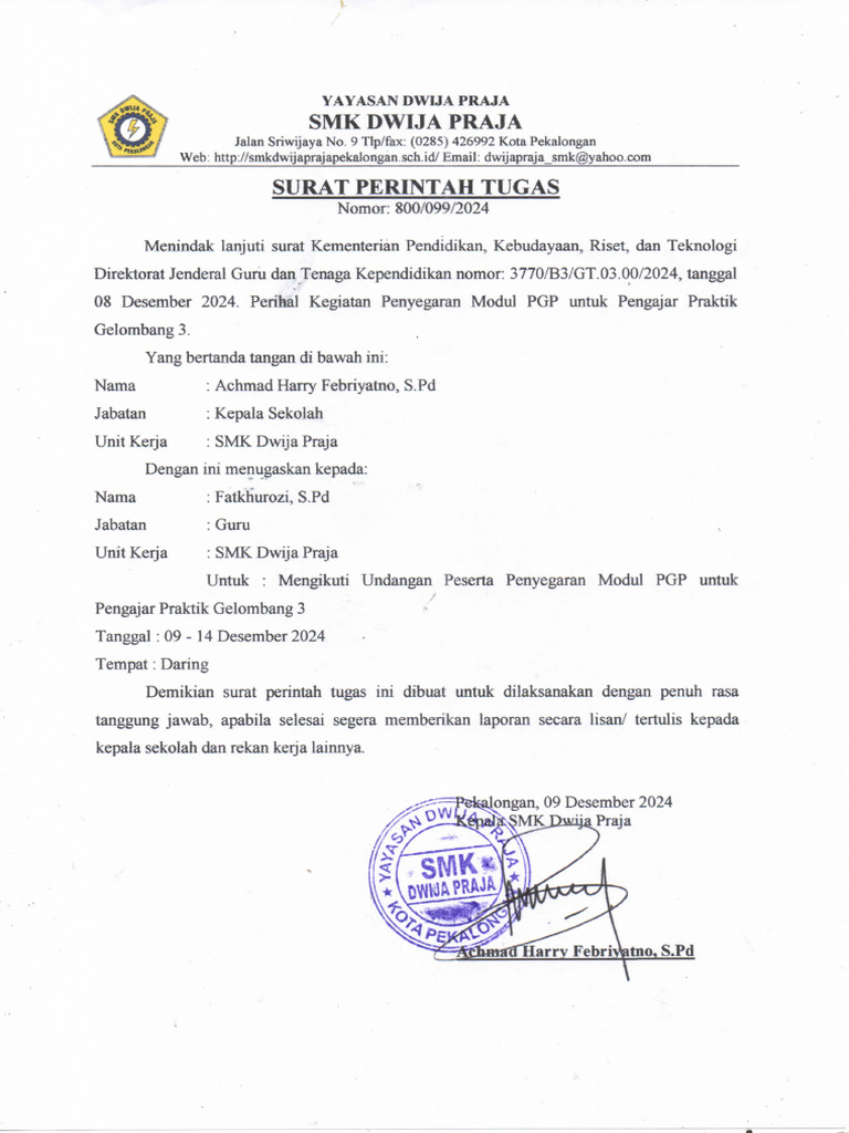 Surat Tugas TTD | PDF
