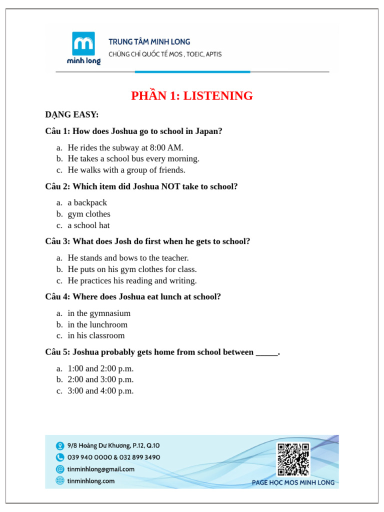 ĐỀ TADV ou 2 | PDF