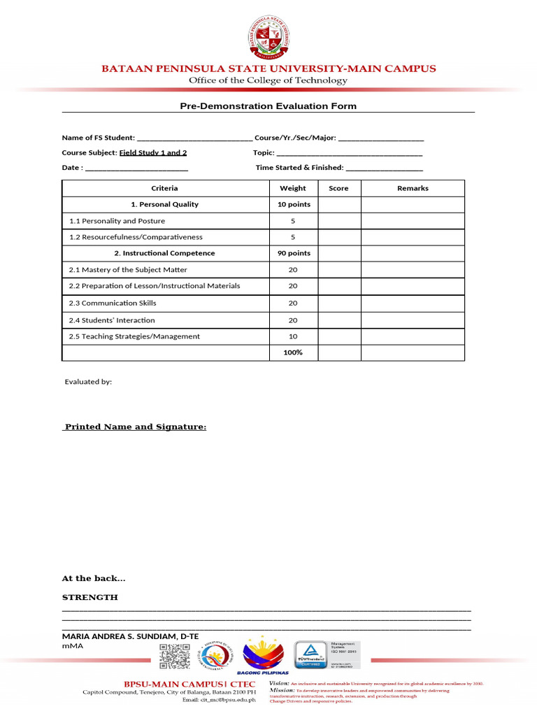 Evaluation-Form - PreDemo2024 1 | PDF | Learning | Cognition