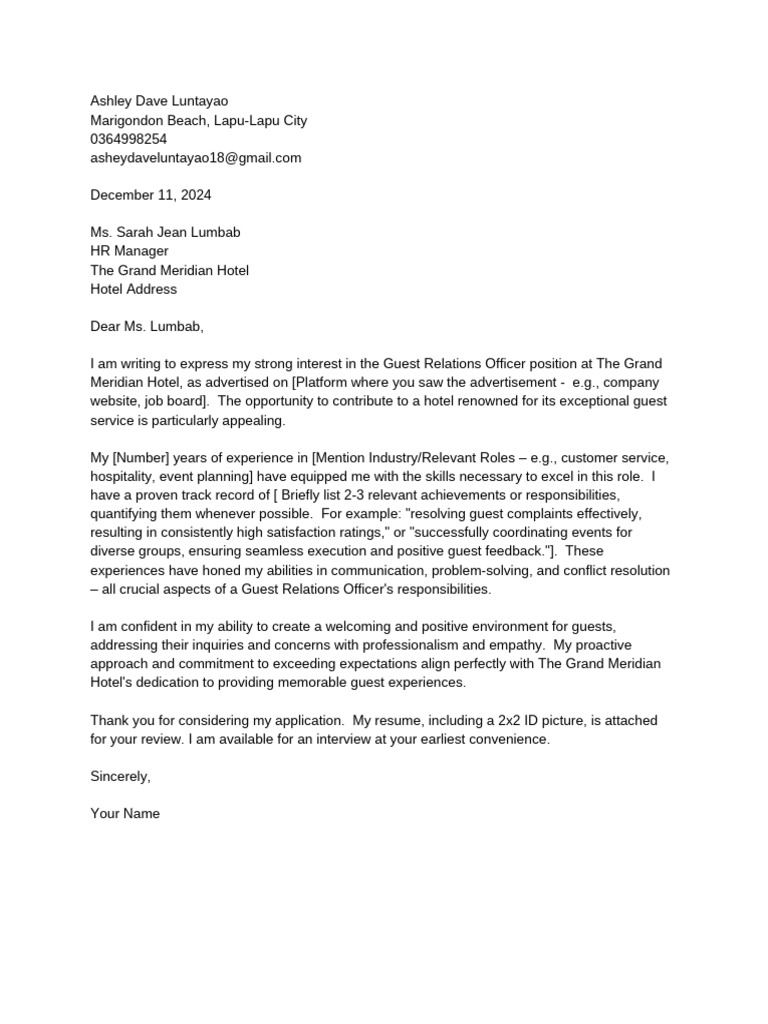 Application Letter | PDF