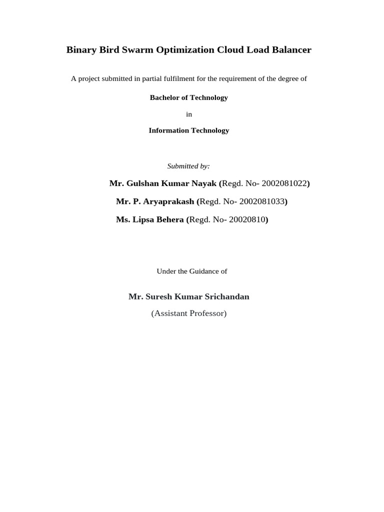 Minor Project Report-sample 44[1] | PDF | Load Balancing (Computing) | Cloud Computing