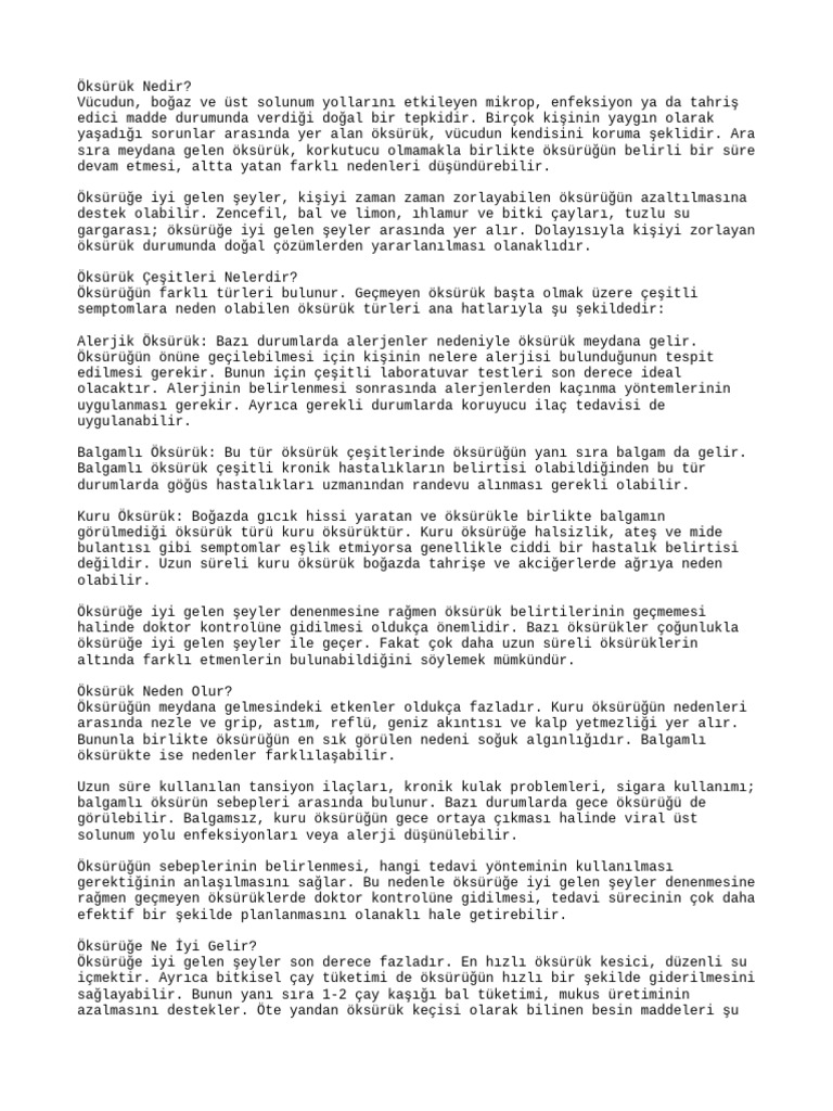 Öksürük Nedir | PDF