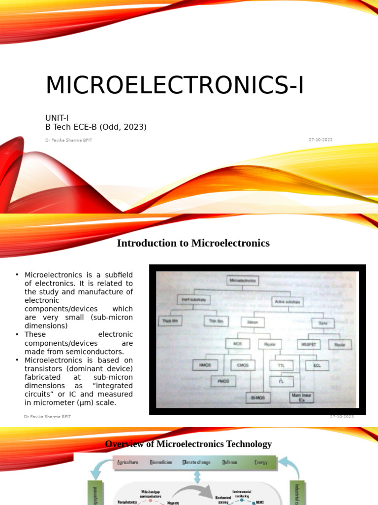 Unit 1 Microelectronics | PDF | Semiconductor Device Fabrication | Mosfet