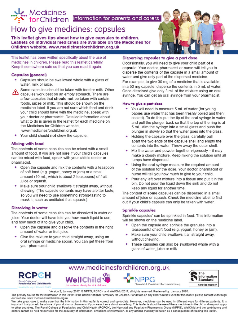 How to Give Capsules | PDF | Syringe | Foods