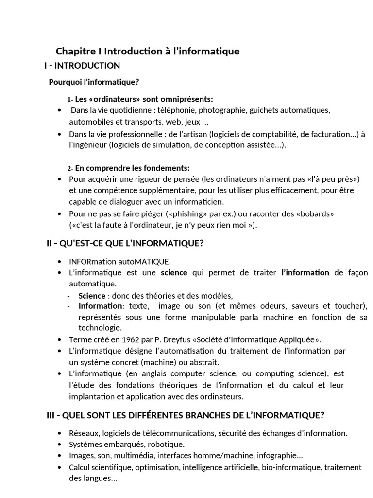 Architechtures Des Ordinateurs 1ERE ANNEE BTS | PDF | Informatique ...