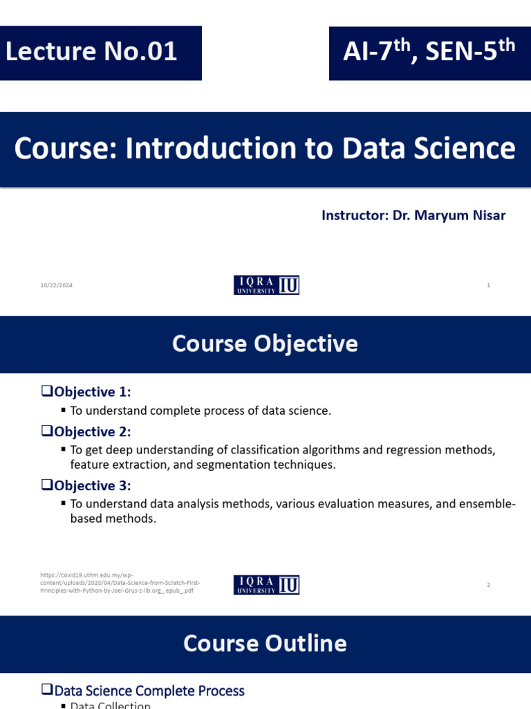 Data Science Lecture No 01 | PDF | Data Science | Data Data Science Lecture No 01 | PDF | Data Science | Data