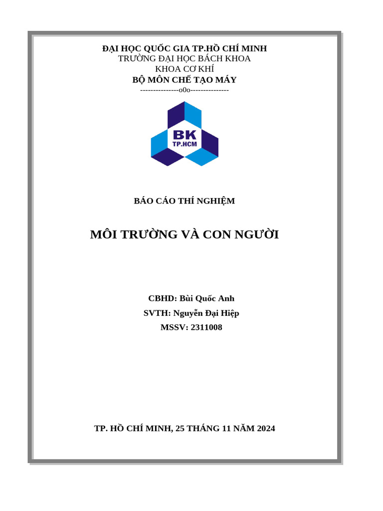 báo cáo MT&CN | PDF