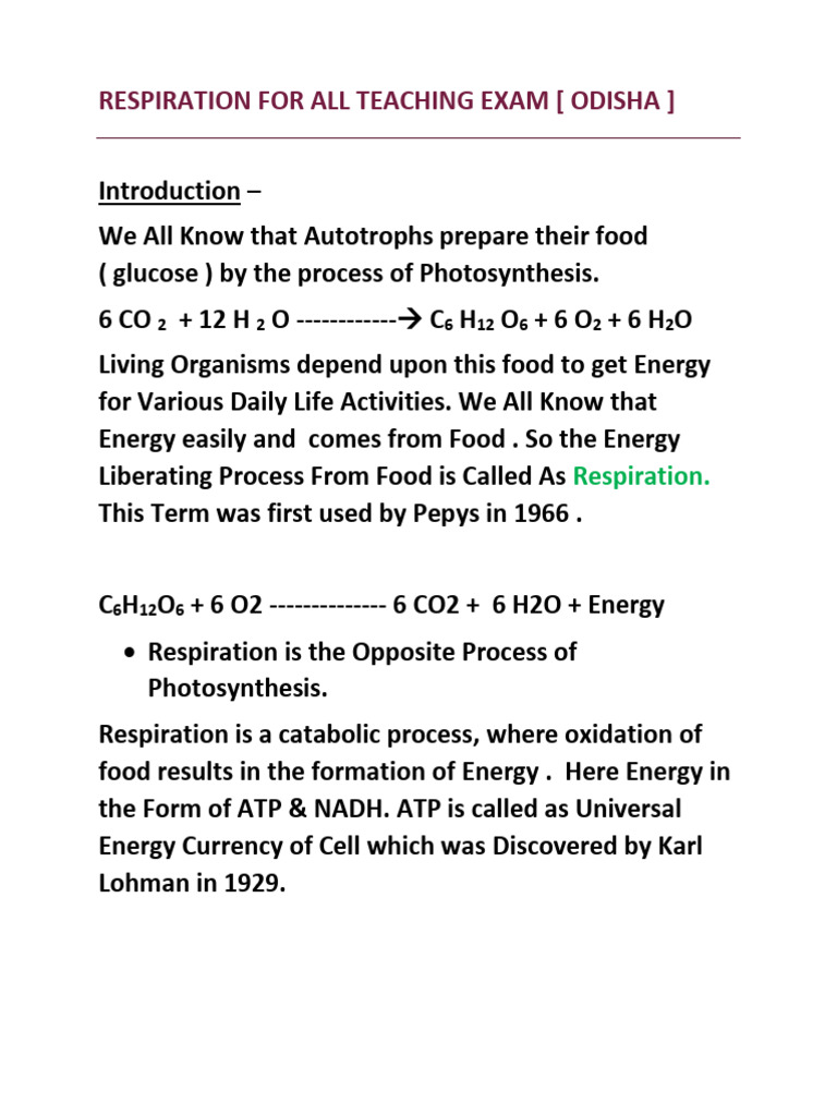 Respiration ( Glycolysis) | PDF | Glycolysis | Cellular Respiration
