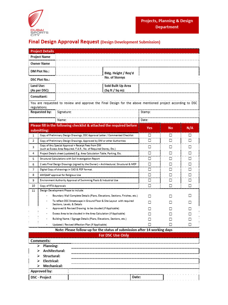 Final Design Approval Checklist | PDF