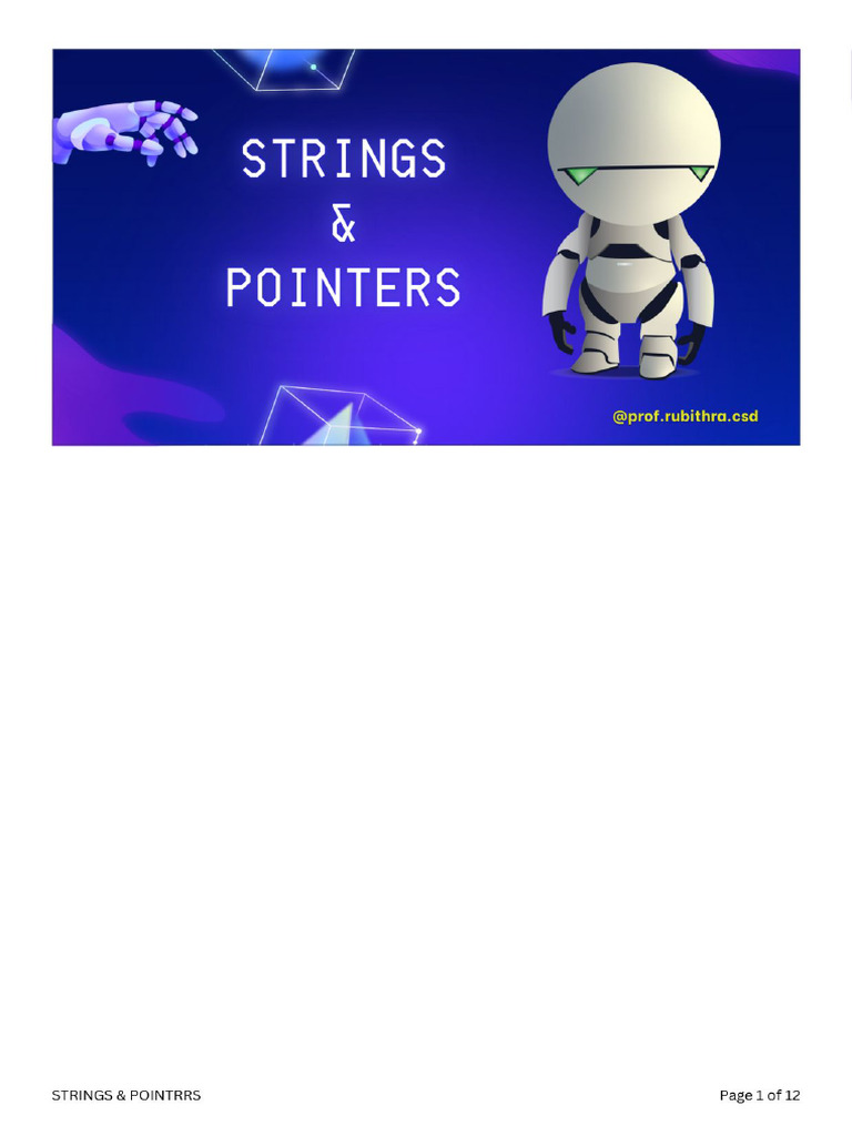 Strings & Pointers(Module -4) | PDF