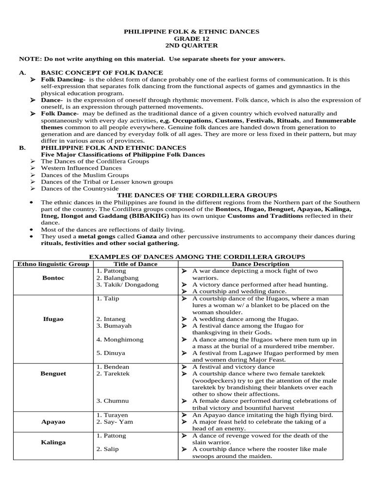 Module Hope 12 Folkdance 1st Sem | PDF | Dances | Foot